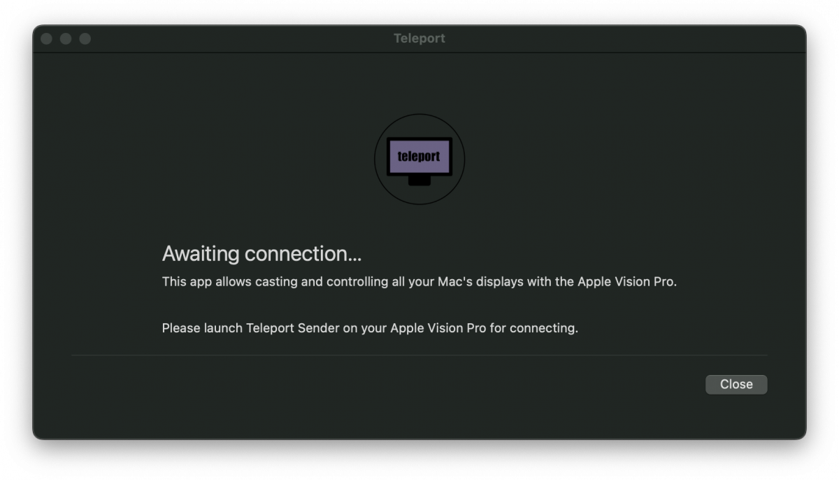 Vision Teleport : Server (macOS companion app) – visionpro.digitster.com